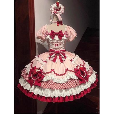 草莓可爱甜美古早感短袖洛丽塔