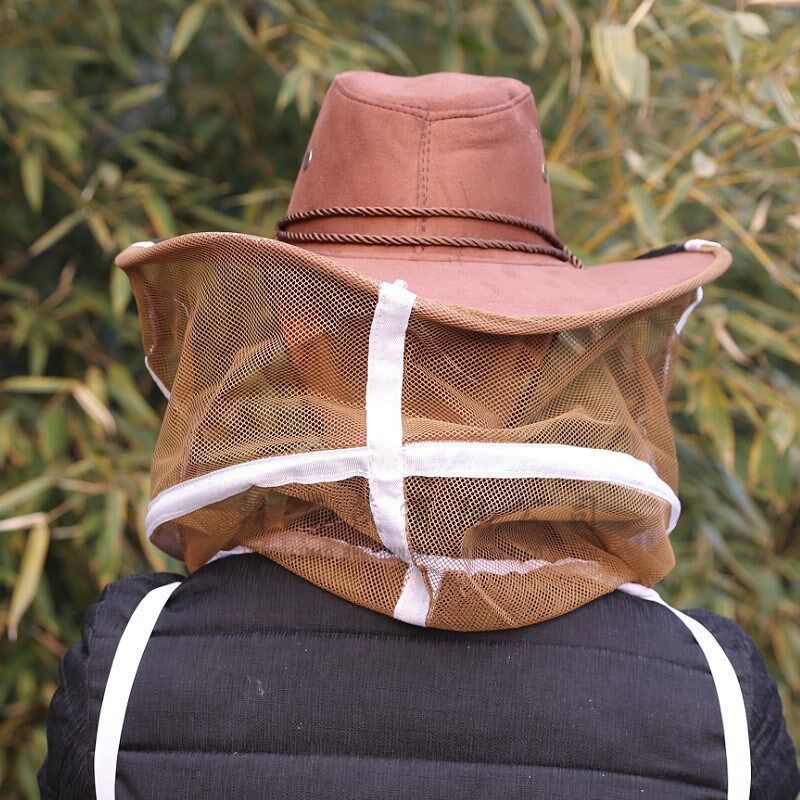 养蜂工具防蜂帽牛仔帽蜂衣蜂帽面网加厚马蜂服蜜蜂帽防护服