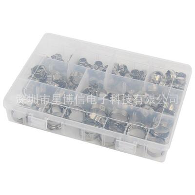 140pcs 镀锌钢双耳卡箍 卡箍圈多规格组合套装盒装