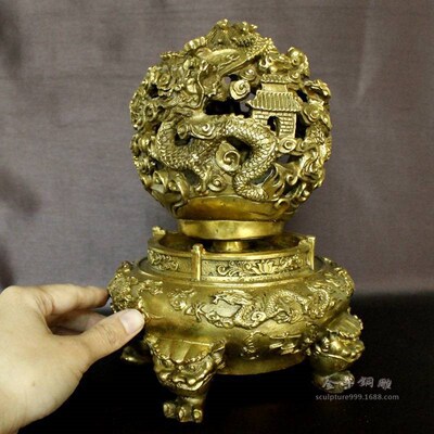 大号纯黄铜九转乾坤鼎鼎厘礼品