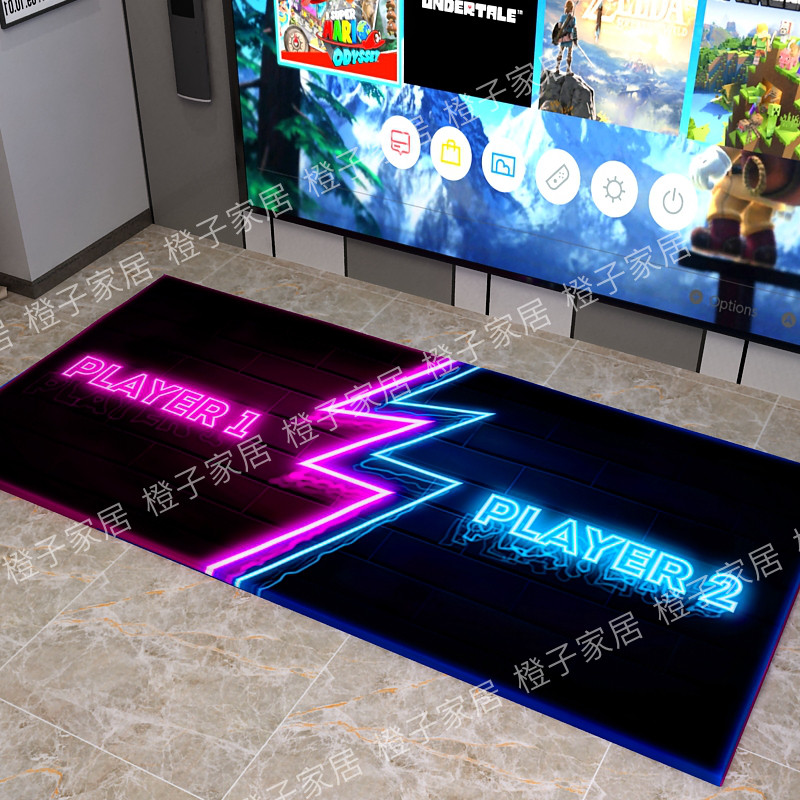 地垫地毯硅藻泥游戏毯红蓝掌手创意客厅床边毯沙发电竞