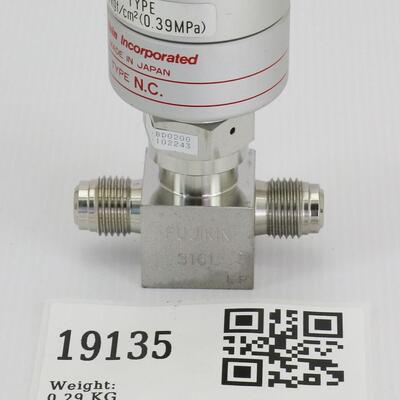 19135 FUJIKIN DIAPHRAGM 气门,类型 N.C.,.O.P. 4KGF/CM2(0.39MP