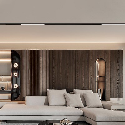 超薄磁吸轨道灯明装免吊顶无灯吊顶客厅灯预埋嵌入式磁吸灯