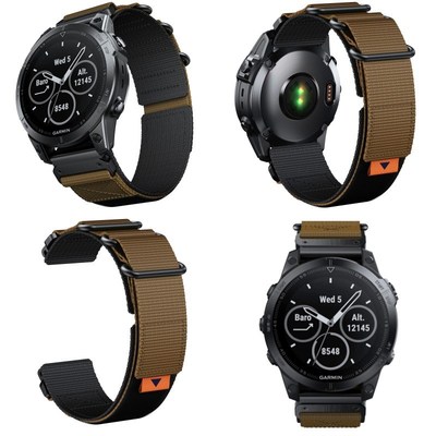 适用佳明泰铁时尼龙表带安夺2魔术贴腕带fenix7X 6X战术快拆表带