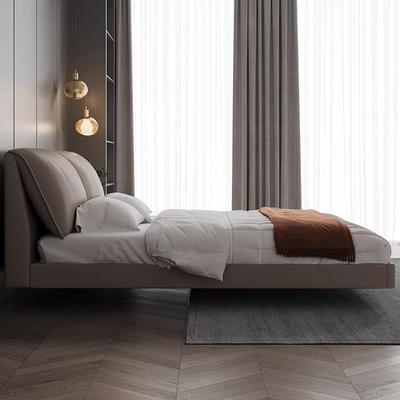 大象耳朵悬式浮床轻奢现代主卧大床意极简悬70628榉木排骨架风齐