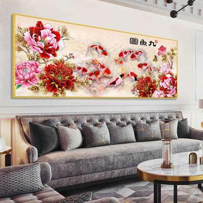 2026九鱼图十厅绣自己线绣手FMA工客大卉气家用牡丹花刺字绣新款