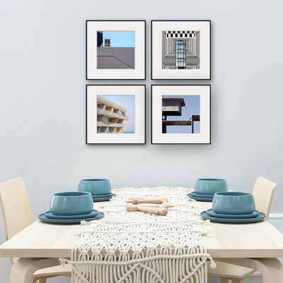 几何装饰画现代极简工业风建筑摄影样板间办公室咖啡厅房间挂画