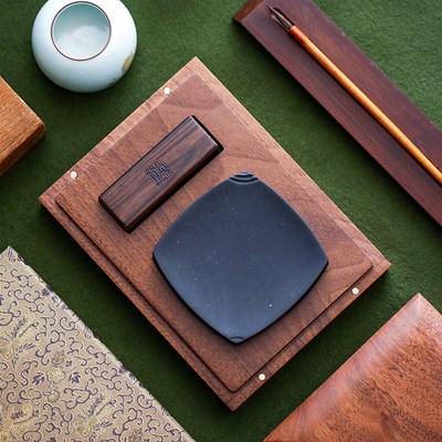 问心堂砚台抄经砚装歙砚砚石观澜高档送礼精品初学者入门新坑墨条