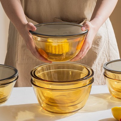 琥珀色爱沙拉碗烤盘汤碗耐高温家用盘碗餐具面碗菜盘饭碗鱼盘