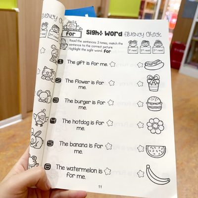 点读版Sight Word Fluency Check趣味连线高频词阅读理解涂色练习