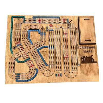 跨境定制Cribbage War Game克里比奇战争游戏木制棋盘游戏