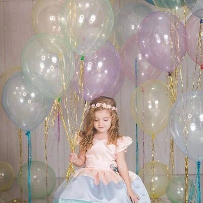 20Pcs 10inch Crystal Bubble Balloons Pastel Colorful Transpa