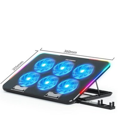 RGB Laptop Cooling Pad Gaming Laptop Cooler, Fan Quiet Stand