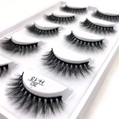5/10/20/30/50 Boxes 5 Pairs Natural 3D Mink False Eyelashes