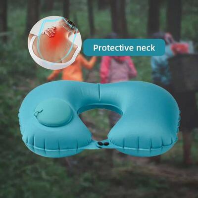 U Shape Neck Cushion Automatic Air Inflatable Pillow Compres