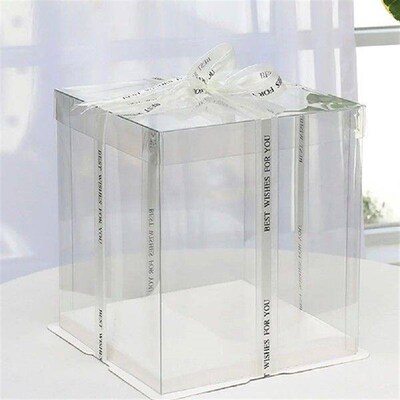 2pcs 3 in 1 Birthday Cake Party Gift Packaging Boxes Clear