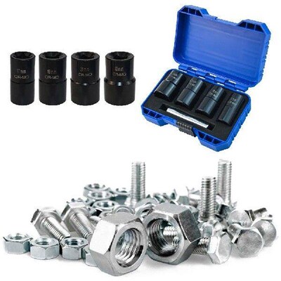 5 Pcs/Box Bolt and Lug Nut Extractor Socket Tools 1/2inch