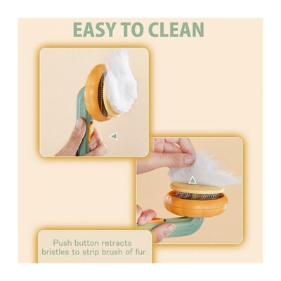 Pumpkin Pet Brush, Self Cleaning Slicker Brush For Shedding