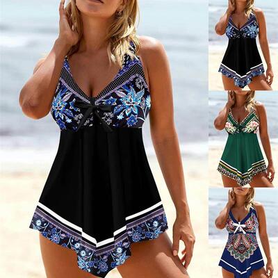 Womens+Swimwear+Tankini+2+Piece+Regular+Swimsuit+2+Piece+Bl