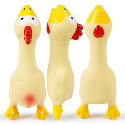 Natural Latex Pet Dog Screaming Chicken Duck Toy Squeaker Fu