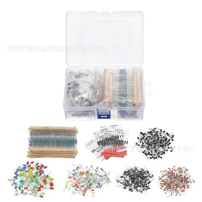 1500PCS 7种元器盒 元件包套件包 发光二三极管瓷片 盒装