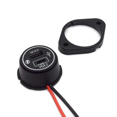 双USB改装车充 55WQC4.0+60WPD4.0快充 正负极接线 12-24V车充