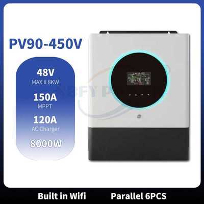 8KW Dual mppt 48V Hybrid solar inverter with Touchable LCD