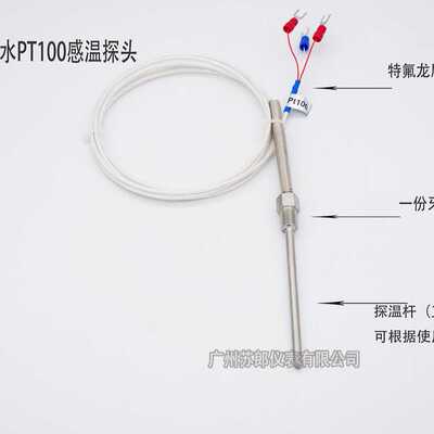 WZP-220/221 PT100热电阻探头不锈钢防水式带1分2分3分4分英制牙