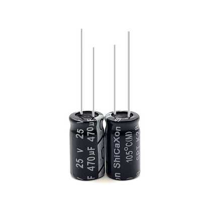 ShiCaXon插件电解电容25v470uf 8x12黑色长寿命铝电解电容105℃