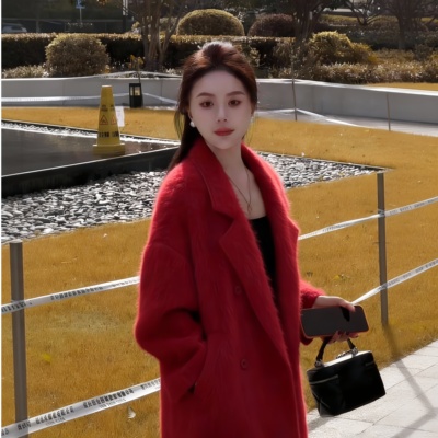 艾文文IRIS北极区 2026冬“100羊毛拉绒910g”加厚毛呢大衣26WT11