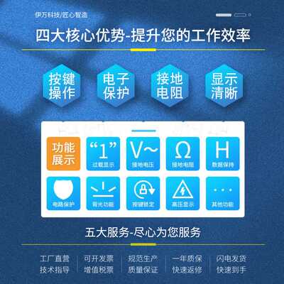 伊万厂家 VC4105A（新款）光伏接地电阻仪高压高阻高清屏按键