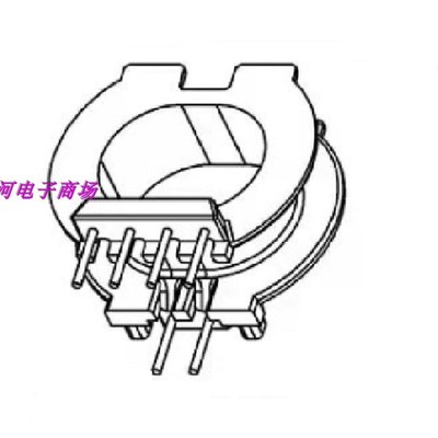 PD快充ATQ23.7磁芯+骨架卧式4+2针槽宽6.6mmATQ23磁芯PC95材质