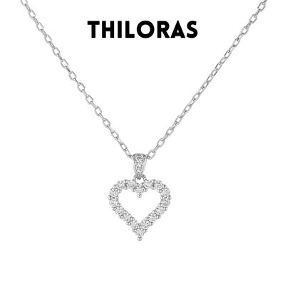 THILORAS蒂洛拉新款爱心镂空项链女镶钻桃心配饰送礼物TL80018