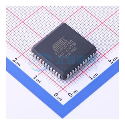 单片机芯片 AT89C55WD-24JU PLCC-44(16.6x16.6) 20KB 24MHz