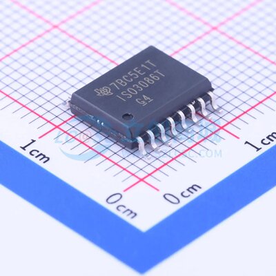 隔离式RS485/422收发器 ISO3086TDWR SOIC-16-300mil 原装