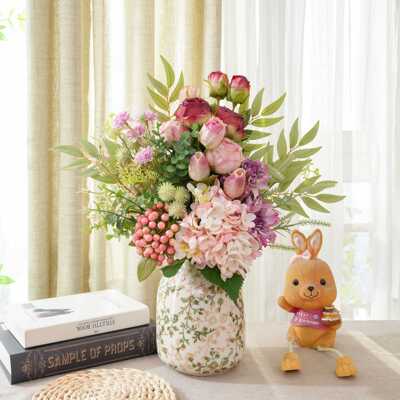 诗的编织手札家居装饰花设计手捧花束墙饰墙挂跨境仿真花CF01415A