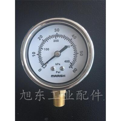 美国进口不锈钢MARSH美标压力表2.5英寸0~15/30/60/100/160PSI