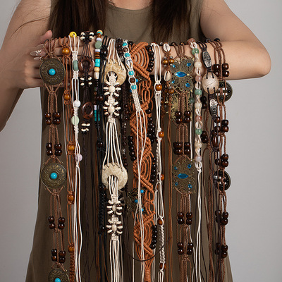 波西米亚复古风流苏腰链女手工编