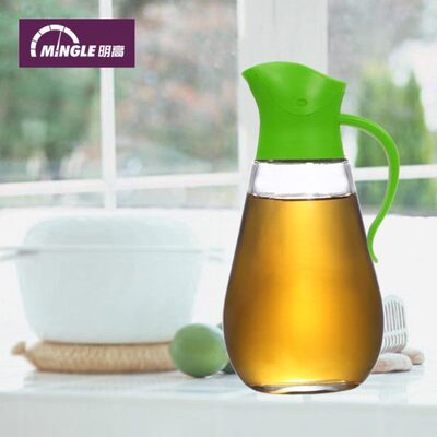 明高M034玻璃油瓶防漏厨房大号醋酱油瓶不渗油油壶自动开盖550ML