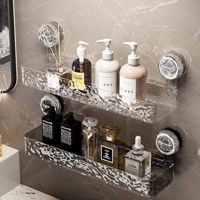 波纹吸盘置物架卫生间壁挂免打孔浴室洗手台洗漱台转角用品收纳架