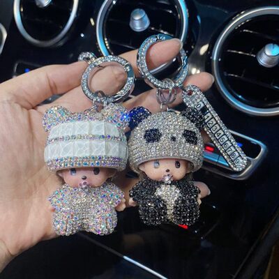 汽车钥匙链卡通钥匙扣女精致高端情侣可爱手工车载车内饰品挂件