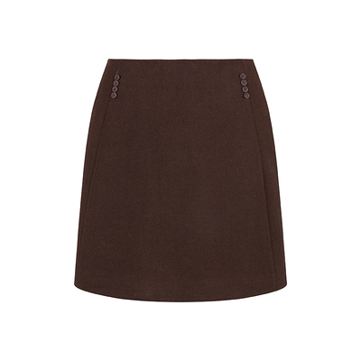 【时菲菲】商场同款冬季羊毛混纺包臀A字半裙N1710A44508