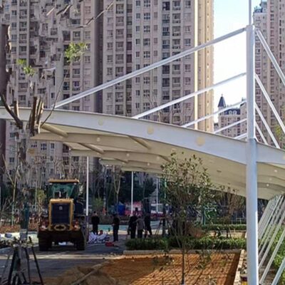 膜钢结构汽车停车棚遮阳雨棚pvdf张拉膜布充电桩遮阳蓬厂家 南京