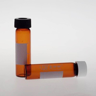 CNW 40ml 棕色螺纹口进样瓶EPA样品瓶带书写实心有孔拧盖含隔垫
