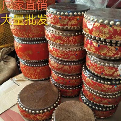精品木质堂鼓双面牛皮鼓6寸7寸8寸战鼓道士鼓唢呐用鼓戏曲表演用