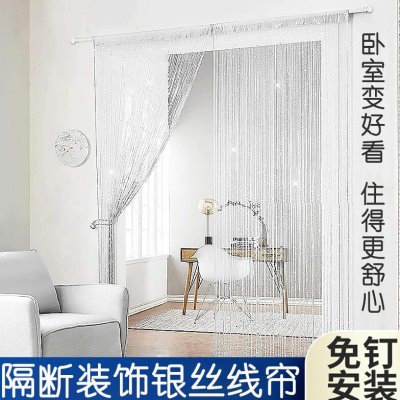 吊帘宿舍挂帘防蚊网红流苏门帘珠线帘隔断客厅屏风餐厅软隔断diy