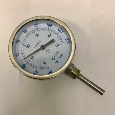 0-50摄氏度 双金属温度计 摄氏华氏度双刻度温度指示 直径100mm