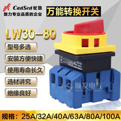 温州长江/长信】负载断路开关/转换开关LW30-80A 300010电源开关