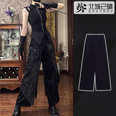 夜刃中性风帅气酷感套装上衣武士裤子哥特风暗黑系OC服