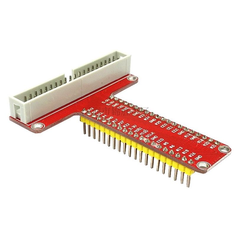树莓派/Raspberry Pi B+ 专用配件 T型GPIO扩展板 红色/蓝色PCB板